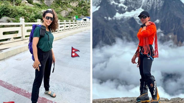 Two Americans Anna Gutu, Gina Rzucidlo and two Sherpas Mingmar and ...